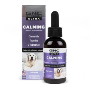 gnc ultra for pets calming oil tincture for dogs, 2 fl. oz | calming drops for dogs | dog supplements for anxiety supplements for pets with stress | dog supplements