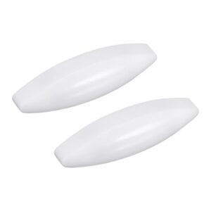 meccanixity magnetic stirrer mixer stir bar rod 60mm(2.36") x18mm olive shape coating magnet white for laboratory 2pcs