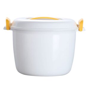 upkoch microwave rice pots microwave rice steamer cooker microwave cooker food container microwaveable container for vegetables oatmeal soup chicken pasta and more yellow micro rice cooker