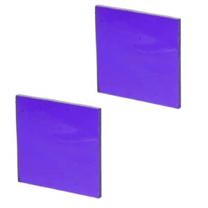 ukcoco microscope slides 2pcs blue cobalt glass sheet labs flame reaction glass plate sheet chemistry experiment supplies (5x5cm)