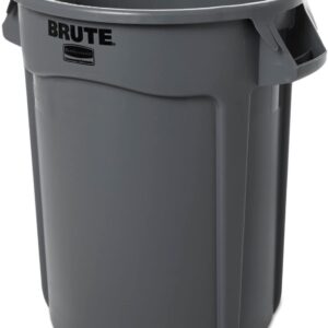 Rubbermaid Commercial 263200GY Round Brute Container Plastic 32 gal Gray (One Pack)