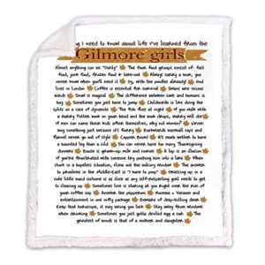 sxcen sherpa fleece throw blanket for couch learned from gilmore girls about life quotation thick fuzzy warm soft throws for sofa, 50x60 inches