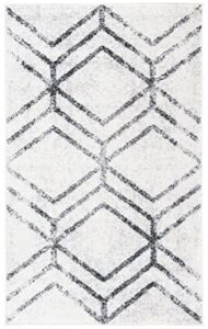 safavieh adirondack collection accent rug - 2'6" x 4', ivory & grey, modern geometric distressed design, non-shedding & easy care, ideal for high traffic areas in foyer, living room, bedroom (adr253a)