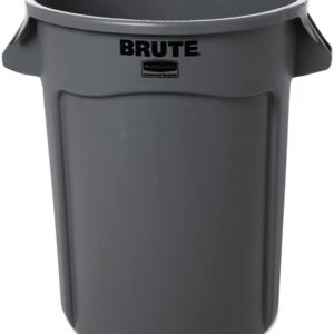 Rubbermaid Commercial 263200GY Round Brute Container Plastic 32 gal Gray (One Pack)