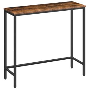 hoobro narrow console table, 29.5" small entryway table, thin sofa table, side table, display table, for hallway, bedroom, living room, foyer, rustic brown and black bf75xg01