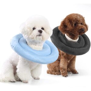 anwa soft dog cone for small dogs, adjustable dog cone alternative after surgery, waterproof dog recovery collar for small and medium dogs