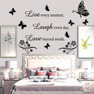 wall decal quote live every moment laugh every day love beyond words wall sticker motivational wall decals family inspirational wall stickers for bedroom living room window decor home decor.