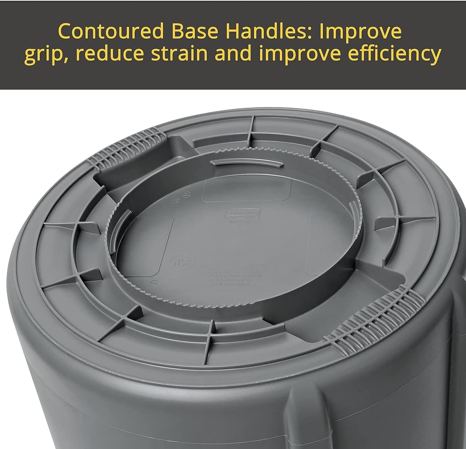 Rubbermaid Commercial 263200GY Round Brute Container Plastic 32 gal Gray (One Pack)