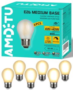 vintage led edison short bulb 40w dimmable e26 small globe 2700k soft white frosted 40 watt warm standard medium base g45 lightbulbs ideal for home lighting fixtures create cozy ambiance in bedrooms