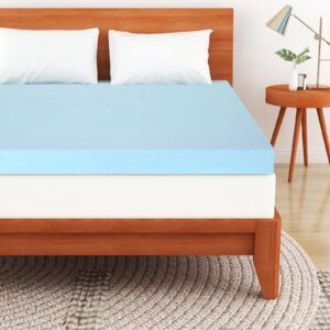 iululu mattress topper - 3 inch gel memory foam mattress topper for king size bed, blue