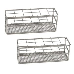 test tube rack, 2pcs of 12 holes stainless steel test tube racks, suitable for tubes of dia.≤21mm, wire constructed test tube holder, for classroom, lab, ttrs12a2