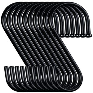 s hooks for hanging,black heavy duty metal s shaped hooks for hanging clothes,kitchen pot rack hooks closet hooks for hanging jeans,bags ,utility hooks for kitchen,cups,garden-10 pack 3.5 inch s hooks