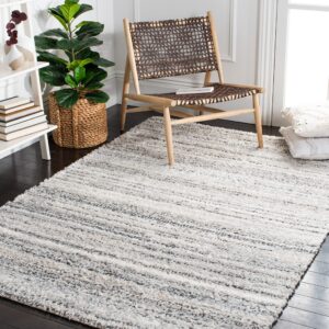 safavieh berber shag collection area rug - 9' x 12', grey & ivory, stripe design, non-shedding & easy care, 1.2-inch thick ideal for high traffic areas in living room, bedroom (ber406f)