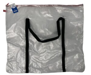 alvin hnb2427 mesh bag with handle, 24" x 27", see-through vinyl with mesh webbing, zippered top, nylon handles