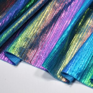 shining iridescent hologram laser fabric knit crepe 58" wide for cloth craft upholstery by 2 yards (72inch sky)