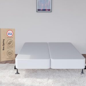 greaton 8" split wood traditional box spring/foundation for mattress, queen, white