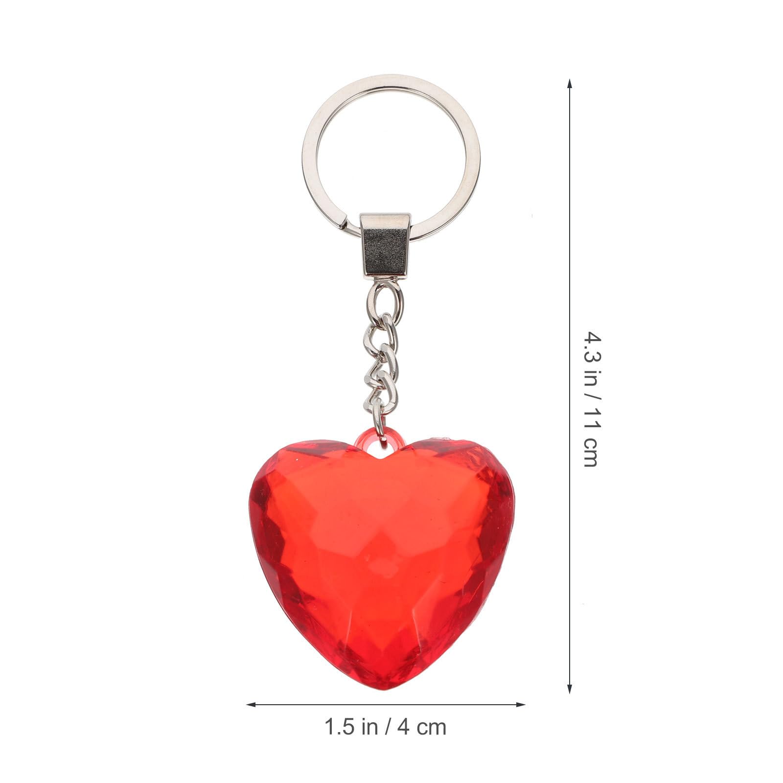 4Pcs key chain valentines keychain Heart Shape Key Holder crystal heart keychain for couples keychain heart key Hanging heart key pendant decoration bag lovers bags Acrylic