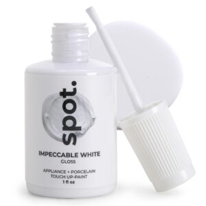 spot. touch up paint for appliance, porcelain, sinks, bathtubs, appliances, metal surfaces, tiles, ceramics, and fiberglass, white gloss, 1 fl oz