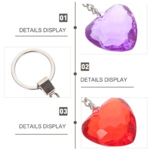 4Pcs key chain valentines keychain Heart Shape Key Holder crystal heart keychain for couples keychain heart key Hanging heart key pendant decoration bag lovers bags Acrylic