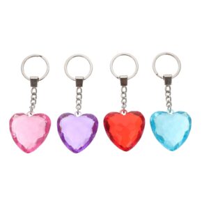 4pcs key chain valentines keychain heart shape key holder crystal heart keychain for couples keychain heart key hanging heart key pendant decoration bag lovers bags acrylic