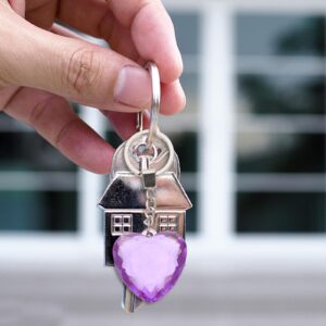 4Pcs key chain valentines keychain Heart Shape Key Holder crystal heart keychain for couples keychain heart key Hanging heart key pendant decoration bag lovers bags Acrylic