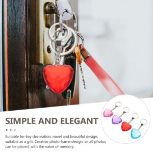 4Pcs key chain valentines keychain Heart Shape Key Holder crystal heart keychain for couples keychain heart key Hanging heart key pendant decoration bag lovers bags Acrylic