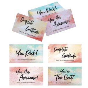 200 pieces you are awesome greeting cards watercolor thank you for making a difference cards appreciation note recognition postcards for staff team doctor nurse volunteer teacher students, pink