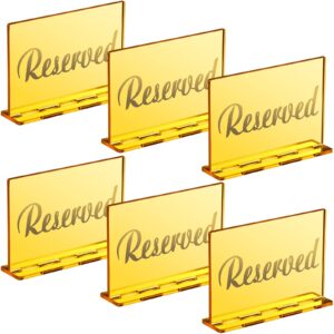 6 sets acrylic mirror reserved table sign gold acrylic freestanding decoration guestbook wedding reserved sign for seating reception table restaurant business office