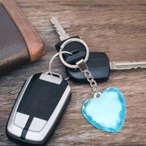 4Pcs key chain valentines keychain Heart Shape Key Holder crystal heart keychain for couples keychain heart key Hanging heart key pendant decoration bag lovers bags Acrylic