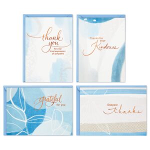 hallmark funeral thank you cards, abstract watercolor (24 thank you for your sympathy cards with envelopes)