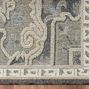 Nautica Home Living Room Area Rug 7' 10" X10 Textured Living Room Rug | Modern Home Décor | Westport Medallion Navy/Grey