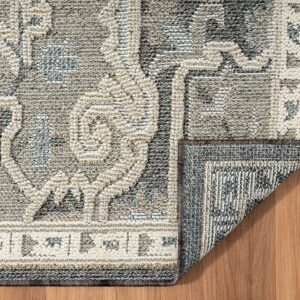 Nautica Home Living Room Area Rug 7' 10" X10 Textured Living Room Rug | Modern Home Décor | Westport Medallion Navy/Grey