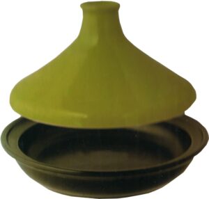 living tagine pot, 7.5 inches (19 cm), open fire green, colored