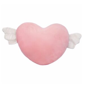 plush heart shaped pillow with angel wings,soft heart pillow cushion toy throw pillows valentine's day gift room office car decor romantic present