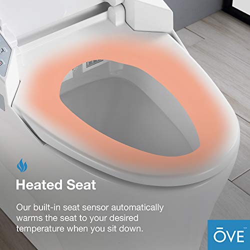 OVE Decors Yosemite Smart Toilet with Integrated Bidet Seat, Heated Seat with Auto Flush and Warm Water and Multi Function Remote Control, White