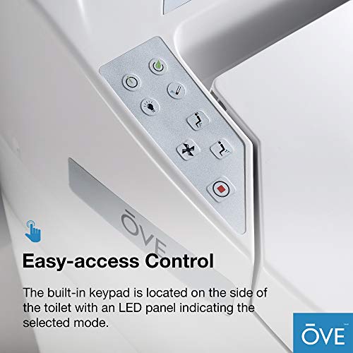 OVE Decors Yosemite Smart Toilet with Integrated Bidet Seat, Heated Seat with Auto Flush and Warm Water and Multi Function Remote Control, White