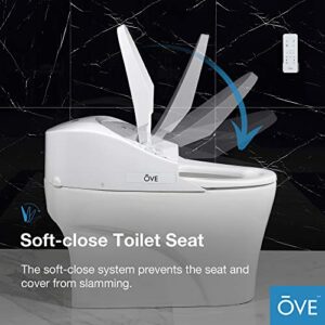 OVE Decors Yosemite Smart Toilet with Integrated Bidet Seat, Heated Seat with Auto Flush and Warm Water and Multi Function Remote Control, White