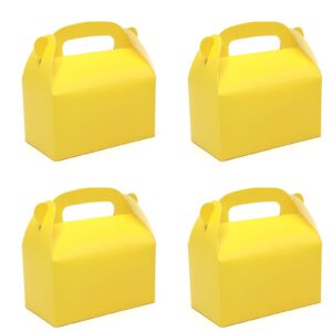 oletx 30-pack yellow party favor treat boxes, goodie boxes, candy box, gable paper gift boxes with handles perfect for construction party and chic yellow submarine party decoration supplies