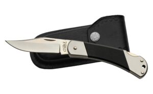 szco supplies 8.5” black g10 handled lock back folding edc utility knife with leather sheath