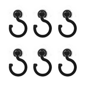 dedemco 12 pcs adhesive hooks 360°rotating,3 inch ceiling heavy duty wall hooks under cabinet coat hooks swivel utility hook for hanging clothes,bag,hat,black