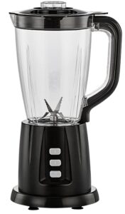 aucma bl-605 blender, 1.5l plastic jar with level indicator, 4-piece stainless steel blade, 2 speeds with pulse function, 600w, 120v, ice-crush function, anti-slip feet, dishwasher safe