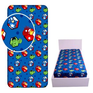 superheroes marvel avengers single fitted sheet blue – 100% cotton ‎602.04.0229.20.jf