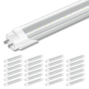 marxlait 24 pack t8 led bulbs 4ft, 6000k daylight, 40w equivalent, ballast bypass, dual ended type b light tube, led fluorescent tube replacement t8 t12, non-dimmable