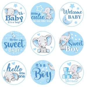 504 pieces baby elephant stickers elephant candy stickers labels elephant kisses sticker chocolate mini decorations for sweet girl boy baby shower birthday party supplies (blue)