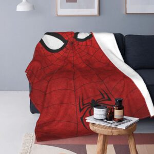 red spider fleece throw blanket - fun hero fleece throw blanket for girls & boys, soft & cozy plush lightweight fabric bed, cool bedroom decor, kids throw blanket - size 50”x 60”