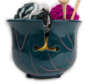 abhandicrafts ceramic yarn bowl for knitting – large yarn holder, crochet storage, perfect funny gift for knitters