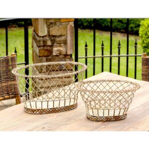 park hill collection ecm00887 braided wire european baskets, set of 2