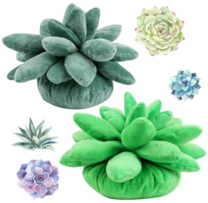 2pcs 3d succulents cactus pillow 9.8x7.8 inch 3d succulent throw pillow cactus plush cute succulents flower plant shaped cushion baby green plant throw pillows sofa cushion office pillow kids toys