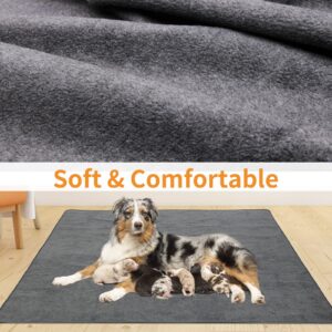 LOOBANI 2 Packs Extra Large Reusable Dog Mat for Floor, Non-Slip Washable Pee Pads for Dogs, Fast Absorbent Pet Whelping Pads, Puppy Playpen Mat for Incontinence, Housebreak, Crate, 36x48in, Gray