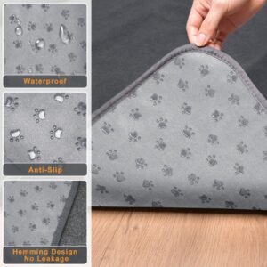 LOOBANI 2 Packs Extra Large Reusable Dog Mat for Floor, Non-Slip Washable Pee Pads for Dogs, Fast Absorbent Pet Whelping Pads, Puppy Playpen Mat for Incontinence, Housebreak, Crate, 36x48in, Gray